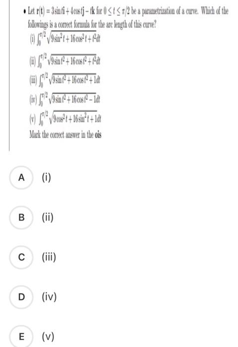 Solved • Let rt) = 3sin ti + -cos tj - tk for 0 | Chegg.com