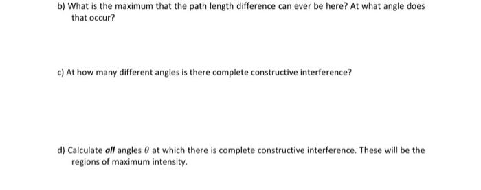 Solved 5)a) What should be the path length difference for | Chegg.com