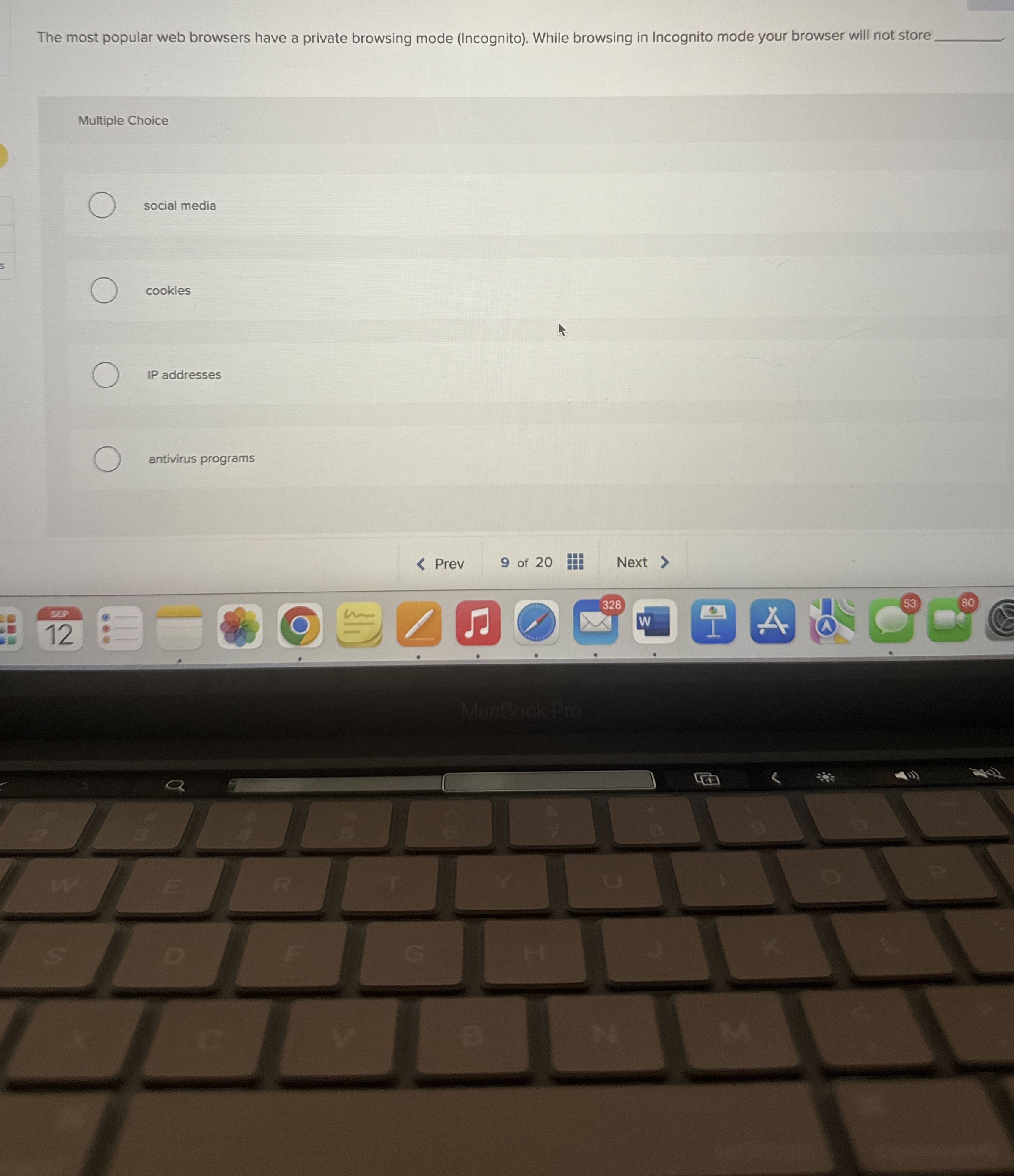 Solved The most popular web browsers have a private browsing | Chegg.com