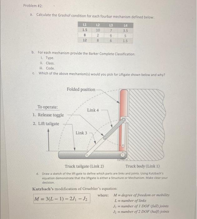 Solved Problem #2: a. Calculate the Grashof condition for | Chegg.com