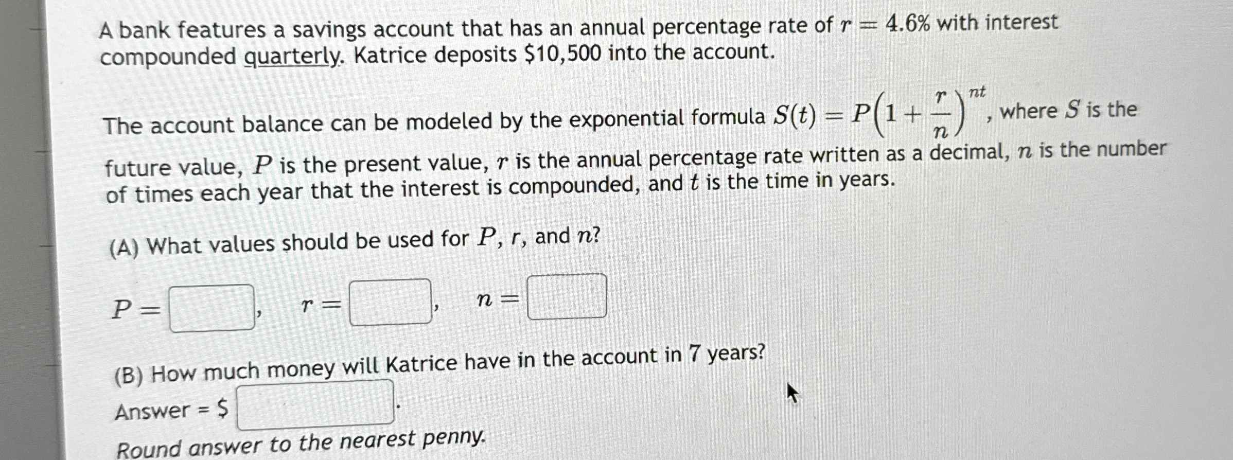 Solved by an EXPERT A bank features a savings account that has an annual | Chegg.com