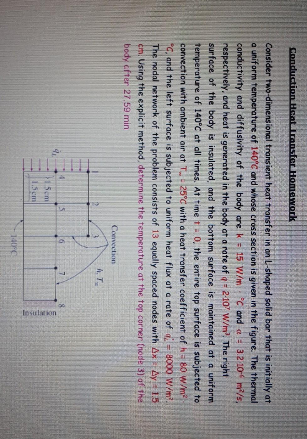 Solved Conduction Heat Transfer Homework Consider | Chegg.com