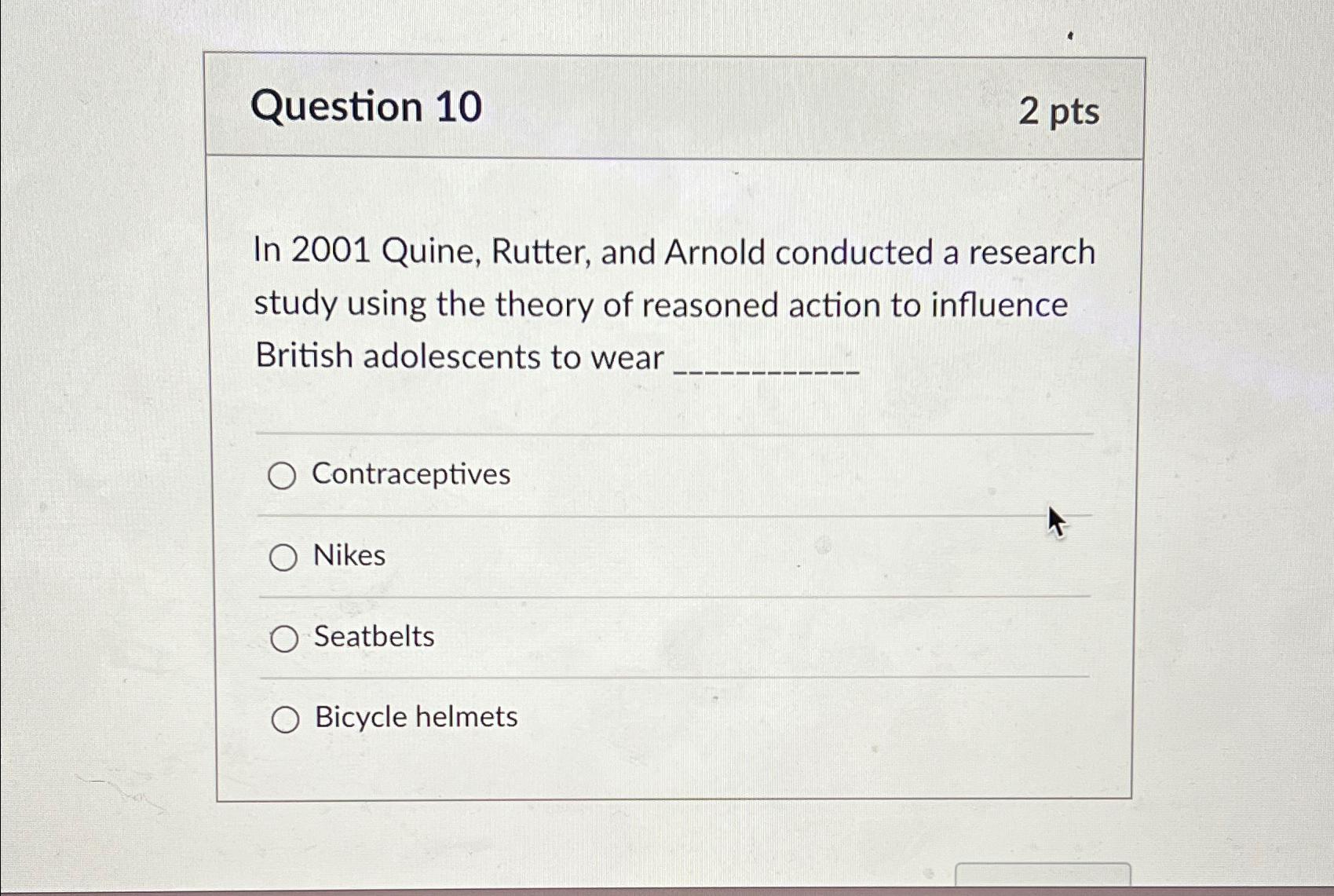 Question 102 ﻿ptsIn 2001 ﻿Quine, Rutter, and Arnold | Chegg.com