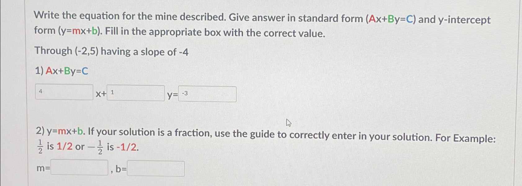 Solved Write the equation for the mine described. Give | Chegg.com