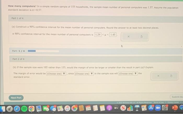 Solved How many computers? In a simple random sample of 155 | Chegg.com