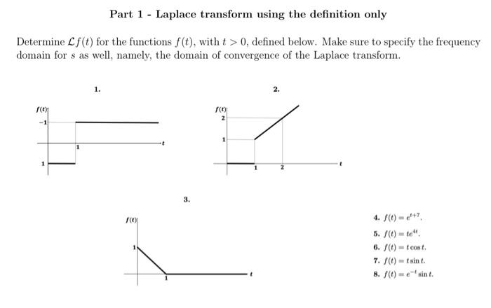 Solved Determine Lf(t) for the functions f(t), with t>0, | Chegg.com