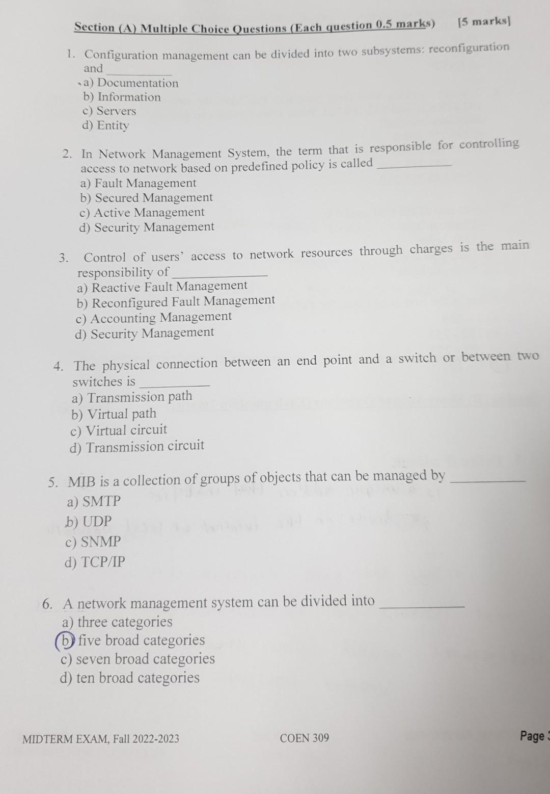 Section (A) Multiple Choice Questions (Each question | Chegg.com
