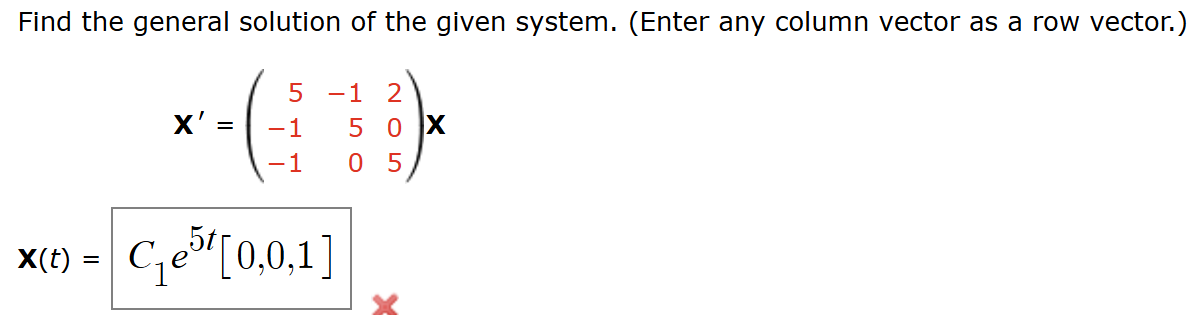 Find the general solution of ﻿the given system. | Chegg.com