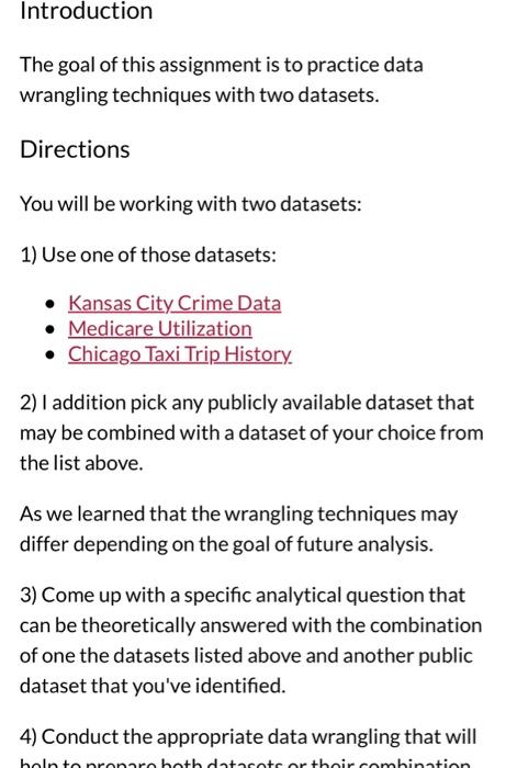 Solved The goal of this assignment is to practice data | Chegg.com