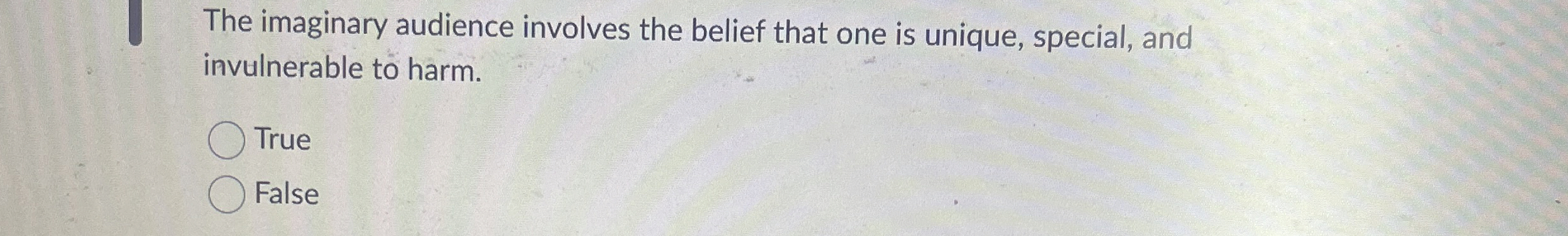 Solved The imaginary audience involves the belief that one | Chegg.com