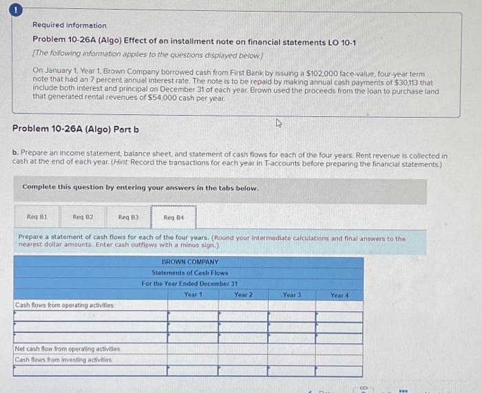 Solved Required informetion Problem 10-26A (Algo) Effect of | Chegg.com