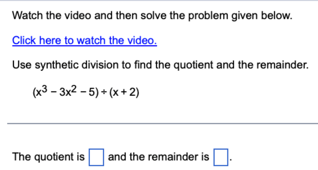 Solved Watch the video and then solve the problem given | Chegg.com