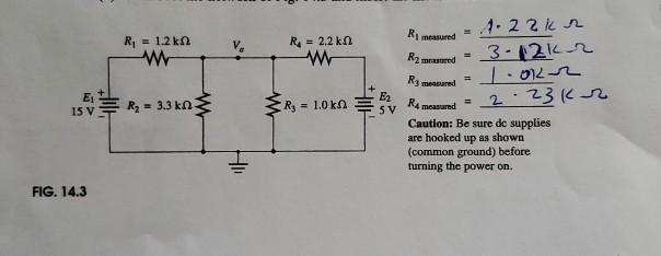 Solved Using The Measured Resistor Values Determine Va