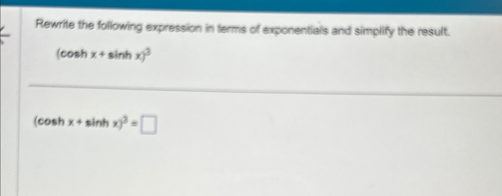 Solved Rewrite the following expression in terms of | Chegg.com