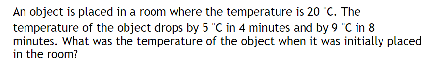 Solved An object is placed in a room where the temperature | Chegg.com
