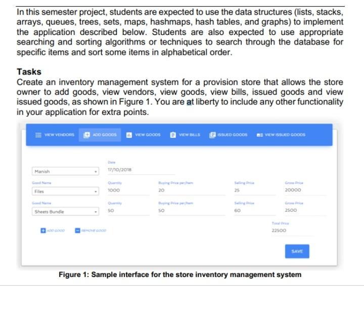 Solved In this semester project, students are expected to | Chegg.com