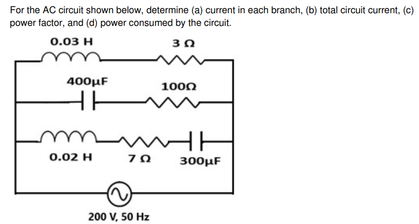 Illustration 2For the AC ﻿circuit shown below, | Chegg.com