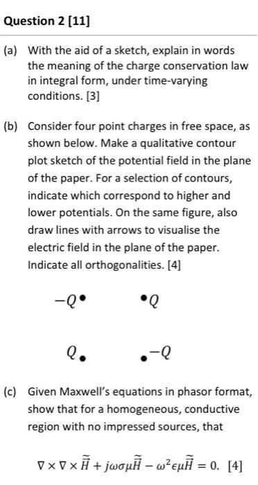 Solved (b) Consider four point charges in free space, as | Chegg.com