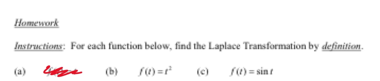 HomeworkInstructions: For each function below, find | Chegg.com