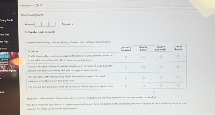 Solved Homework (Ch 04) Back to Assignment Study Tools | Chegg.com