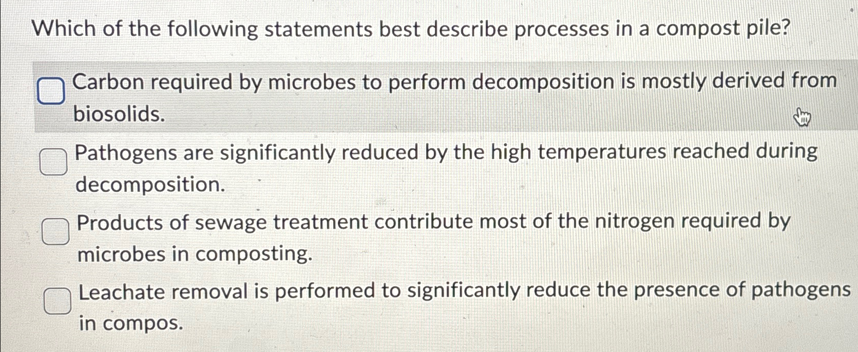 Solved Which of the following statements best describe | Chegg.com