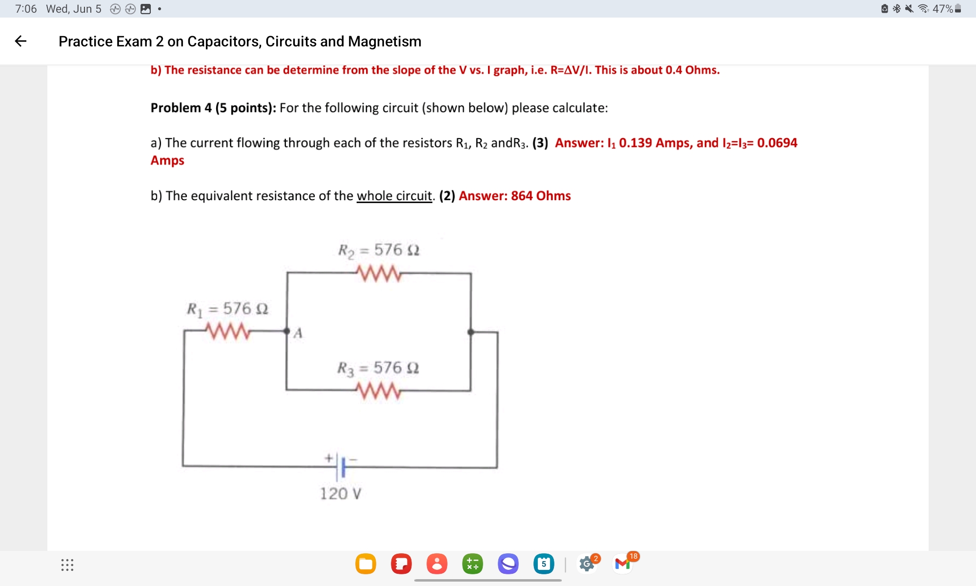 Solved larr, Practice Exam 2 ﻿on Capacitors, Circuits and | Chegg.com
