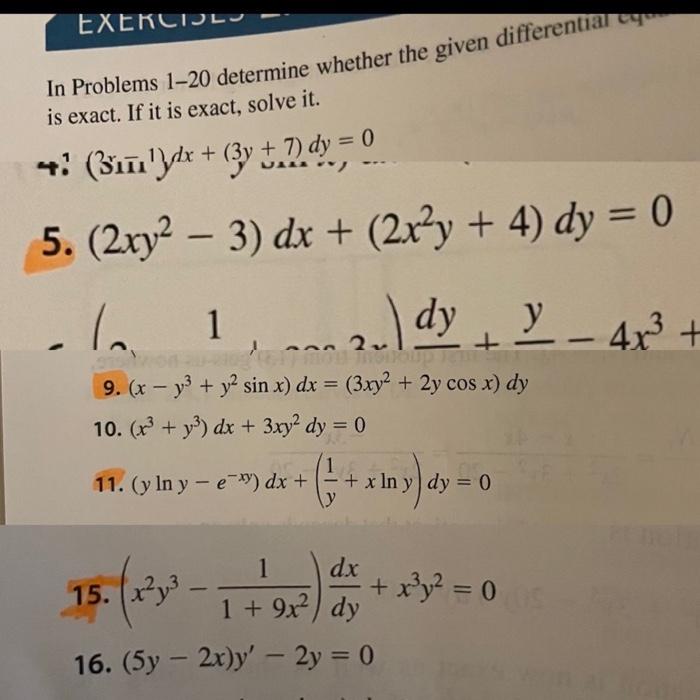 Solved In Problems 1-20 determine whether the given | Chegg.com