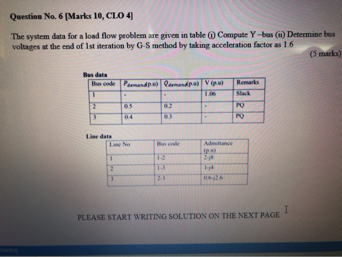 Solved Question No. 6 [Marks 10, CLO 4] The system | Chegg.com
