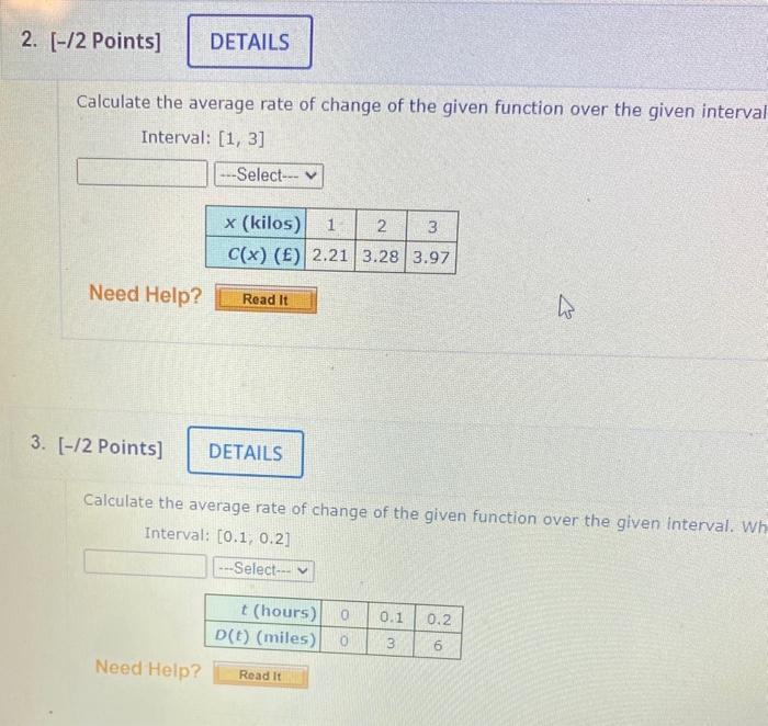 Solved Calculate the average rate of change of the given | Chegg.com