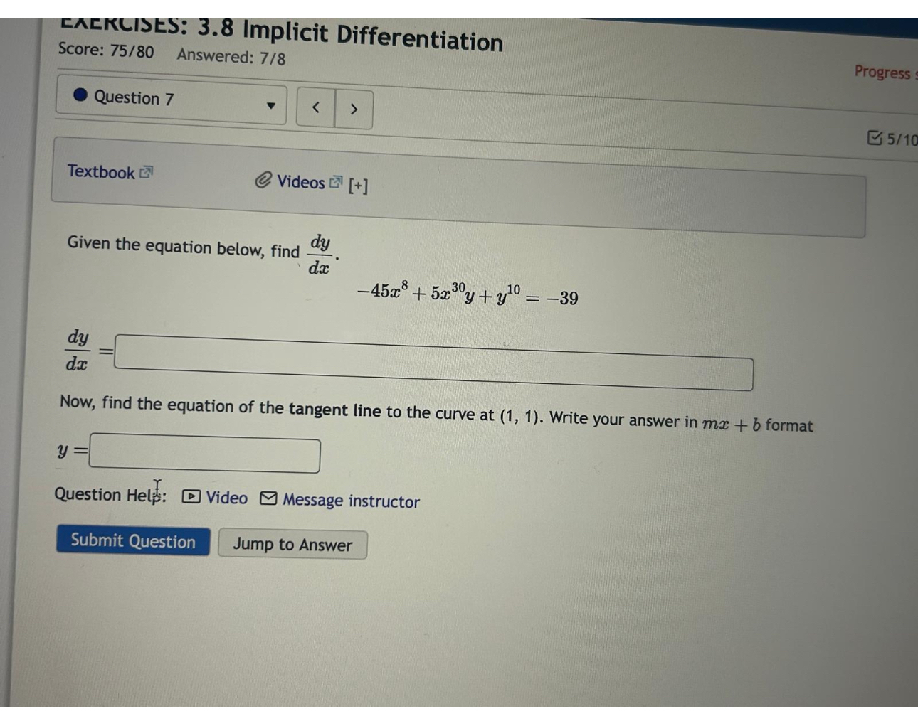 Solved cackulses: 3.8 ﻿Implicit DifferentiationScore: | Chegg.com