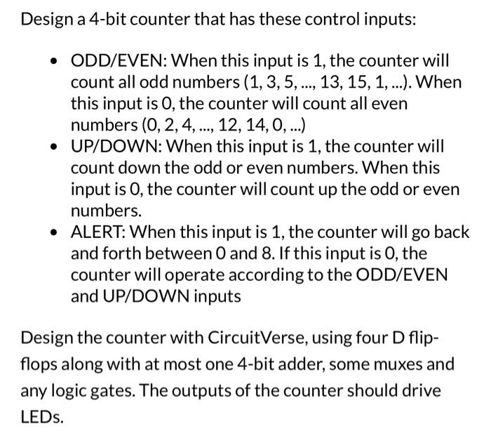 Solved Design A 4 Bit Counter That Has These Control Inputs 6835