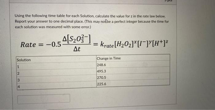 Solved Using the following time table for each Solution, | Chegg.com