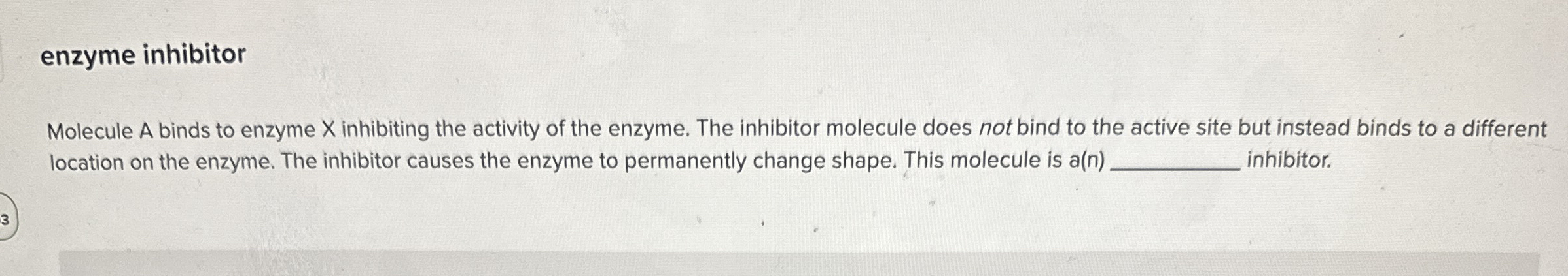 Solved enzyme inhibitorMolecule A binds to enzyme X | Chegg.com