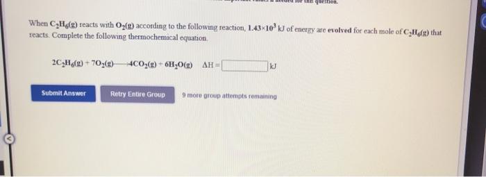Solved question When C3H6(e) reacts with O2() according to | Chegg.com