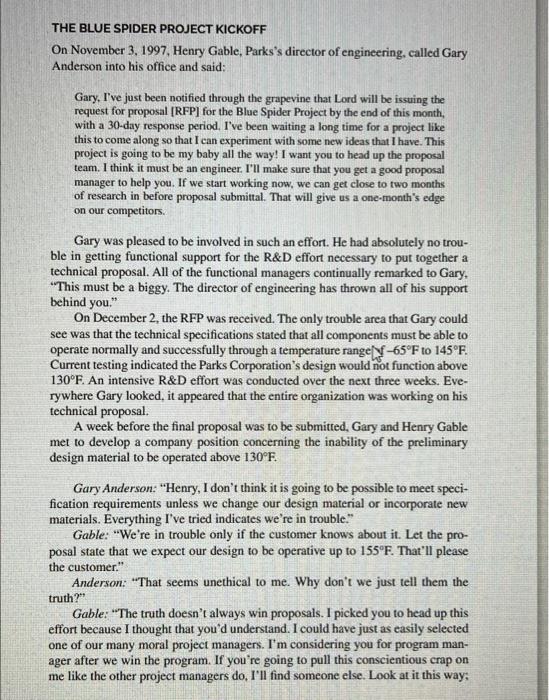 Solved The Blue Spider Project "This is impossible! Just | Chegg.com