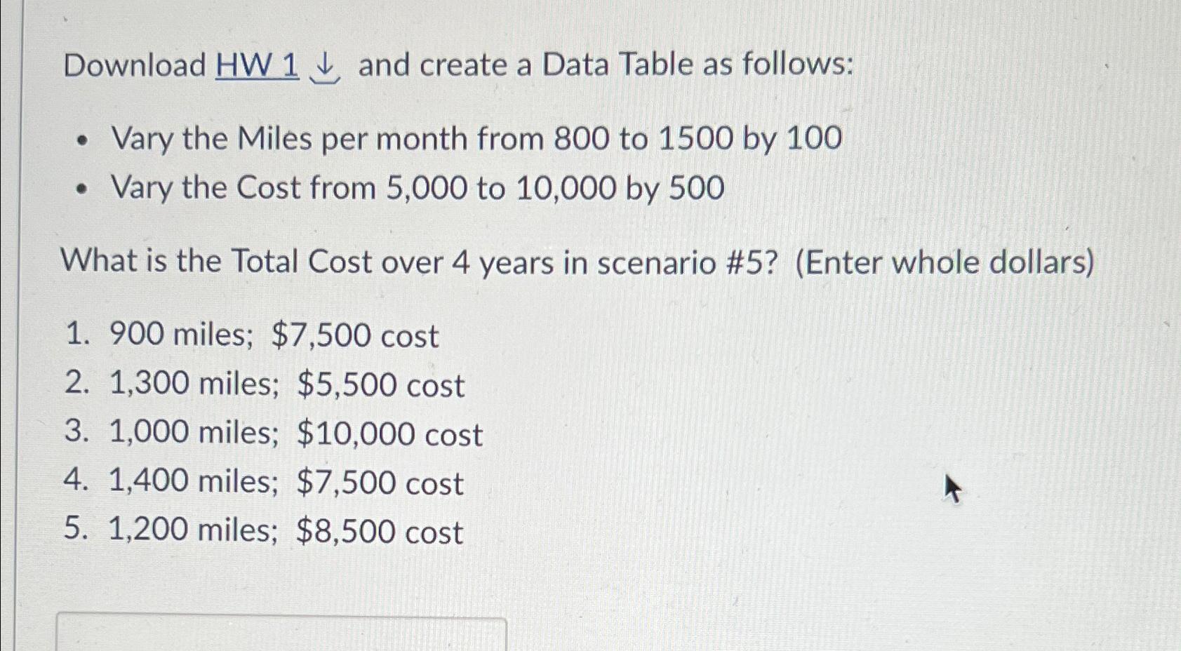 Solved Download HW1darr and create a Data Table as | Chegg.com