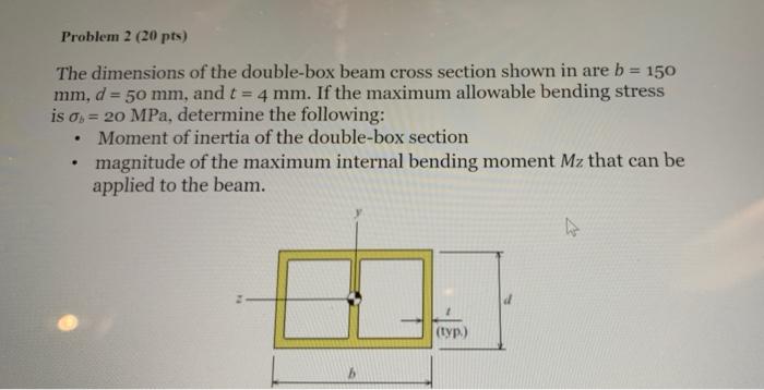 Solved Problem 2 (20 pts) The dimensions of the double-box | Chegg.com