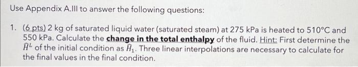 Solved Use Appendix A.III to answer the following questions: | Chegg.com