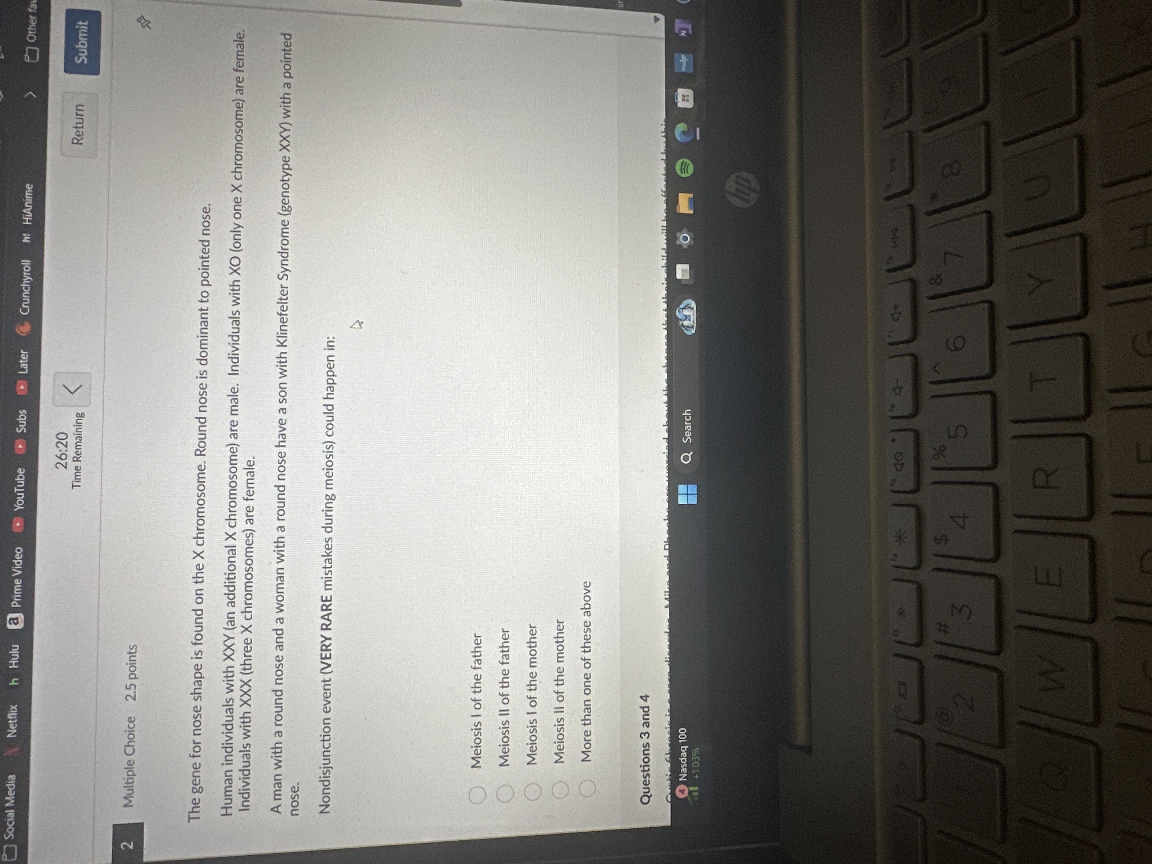 Solved The gene for nose shape is found on the \( ﻿X \) | Chegg.com