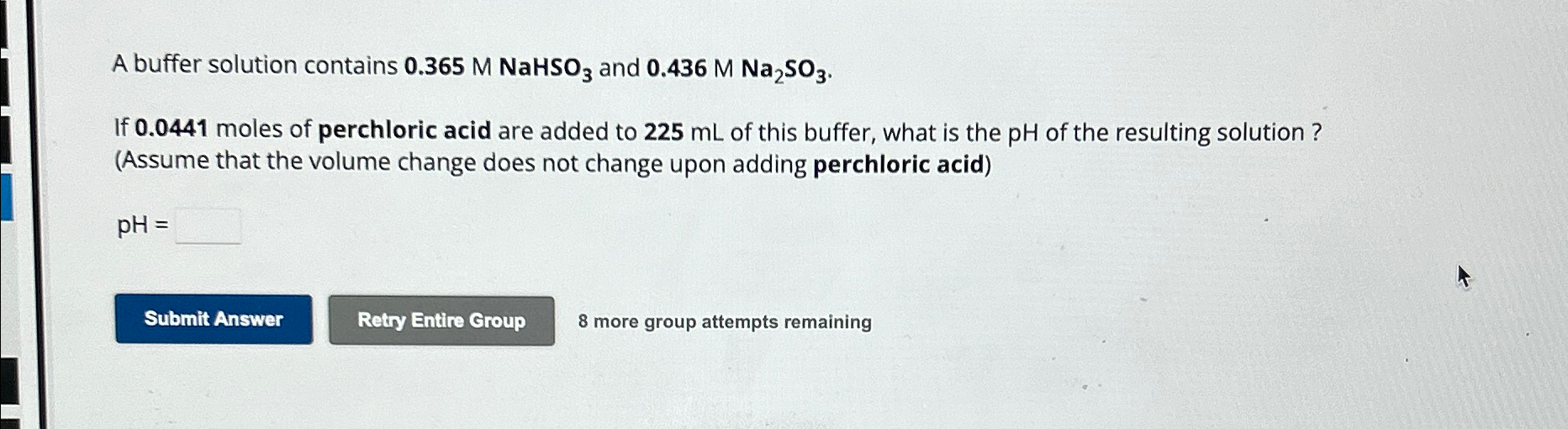 Solved A buffer solution contains 0.365MNaHSO3 ﻿and | Chegg.com