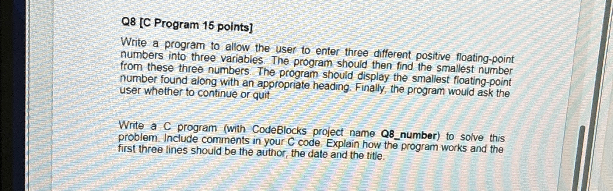 Solved Q8 [C Program 15 ﻿points]Write a program to allow the | Chegg.com