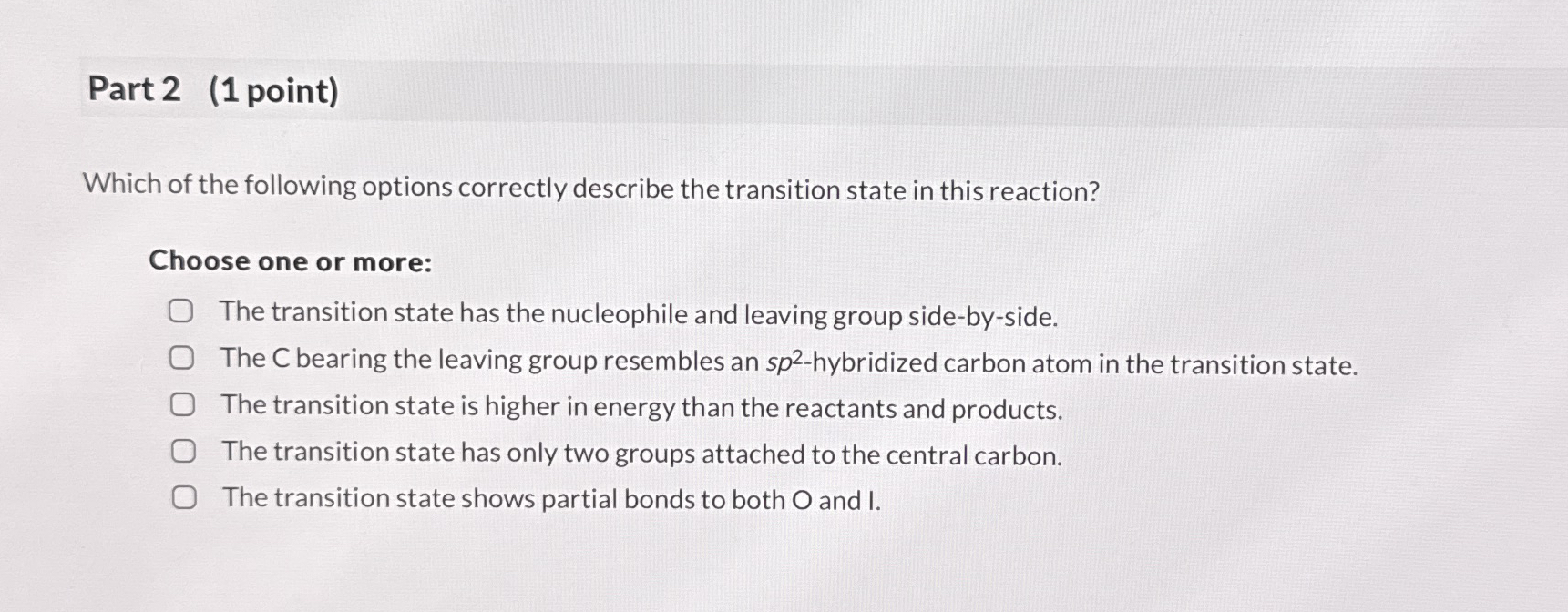 Solved Part 2 (1 ﻿point)Which of the following options | Chegg.com