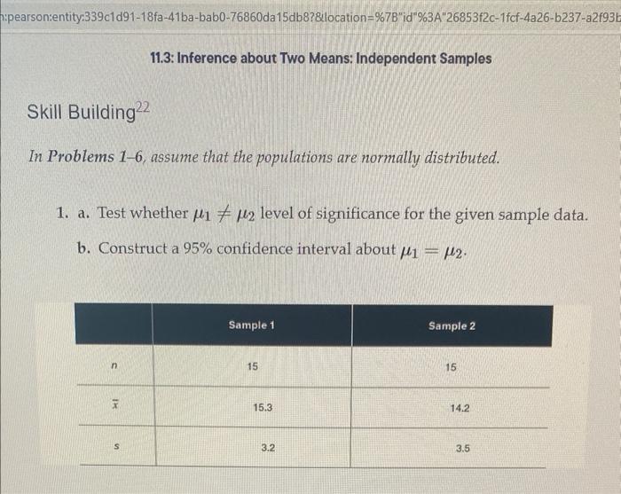 Solved Skill Building 22 In Problems 1-6, assume that the | Chegg.com