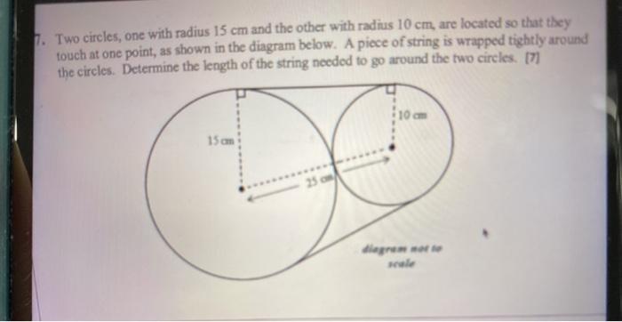 Solved 1. Two circles, one with radius 15 cm and the other | Chegg.com