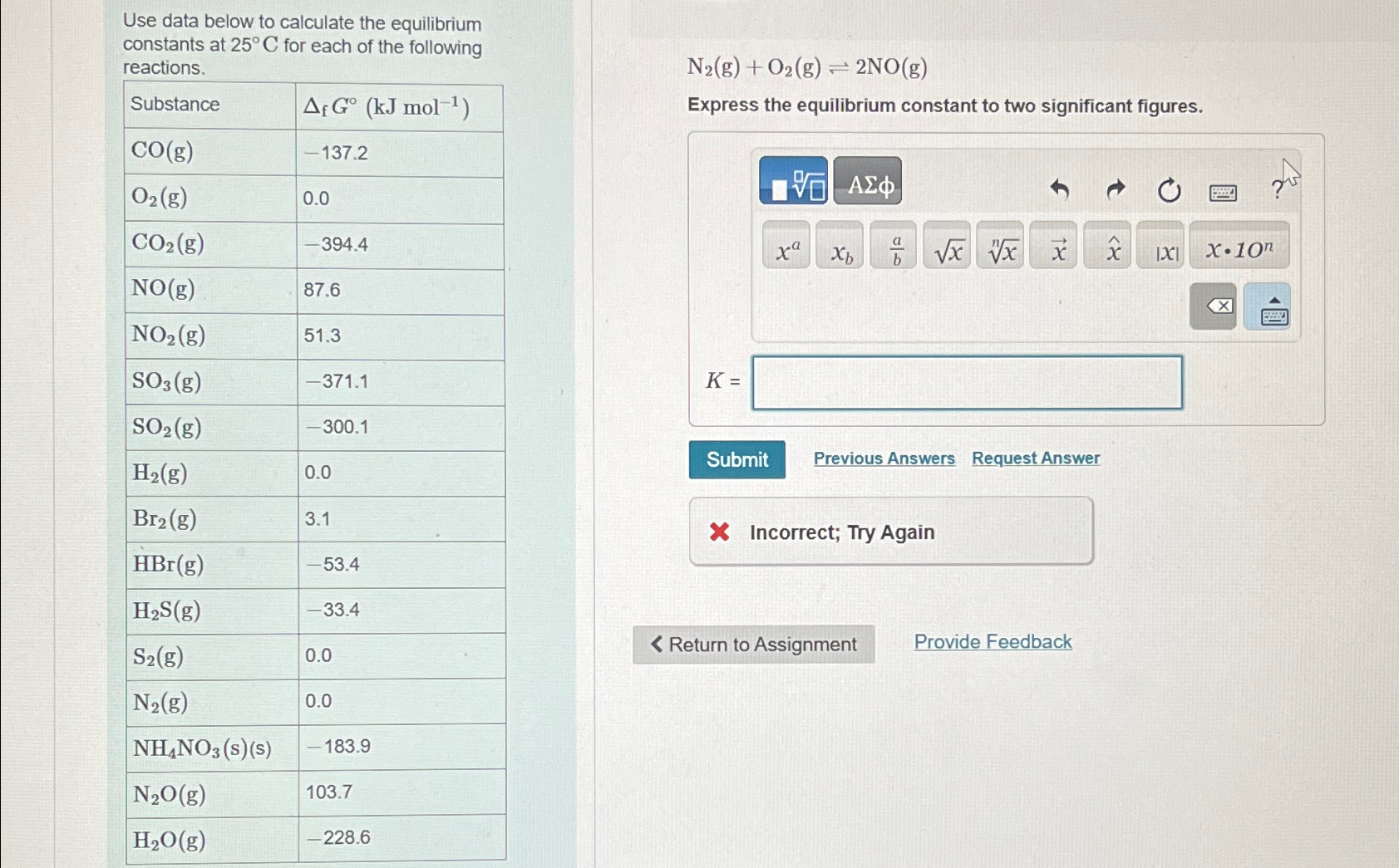 Solved Use data below to calculate the equilibrium constants | Chegg.com
