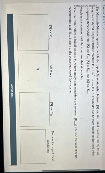 Solved Question 26 ﻿or 37The Michaelis-Menten equation | Chegg.com
