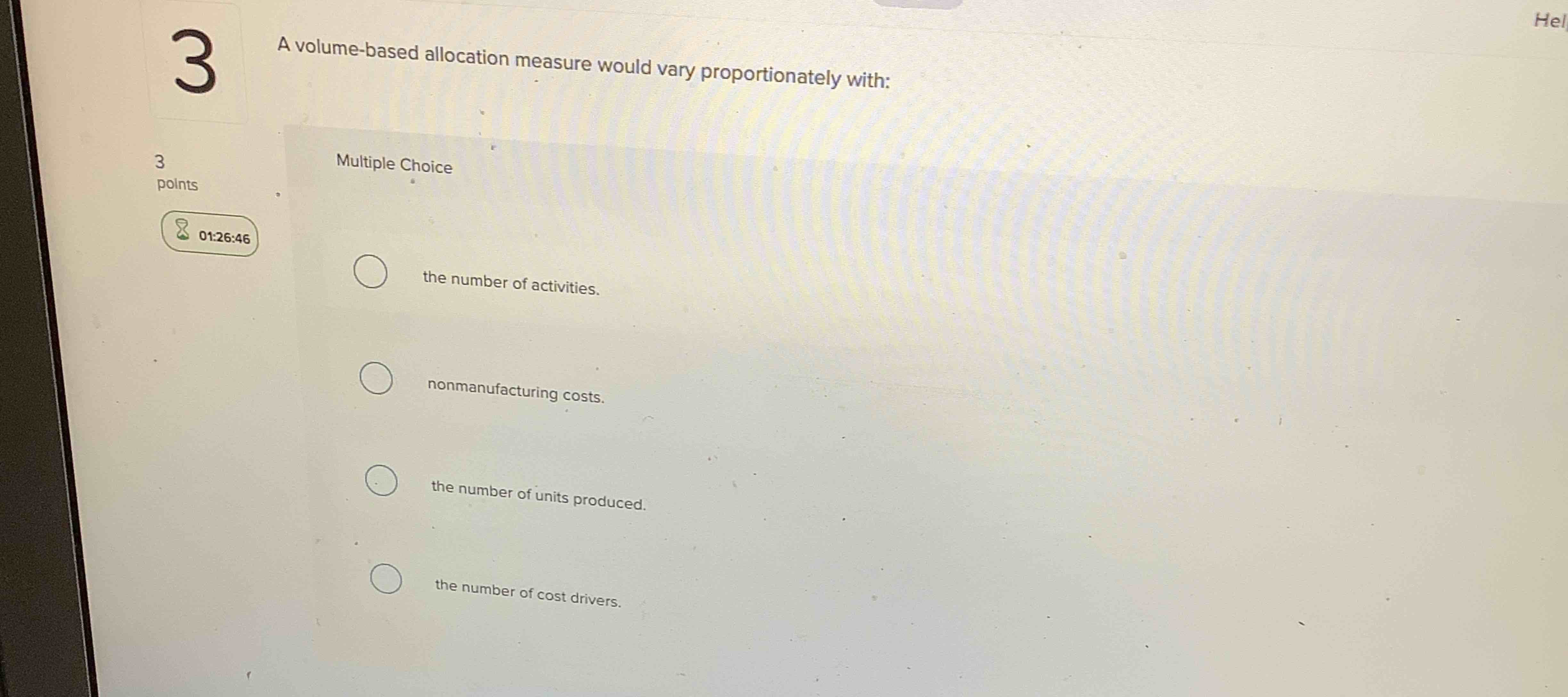 Solved A volume-based allocation measure would vary | Chegg.com