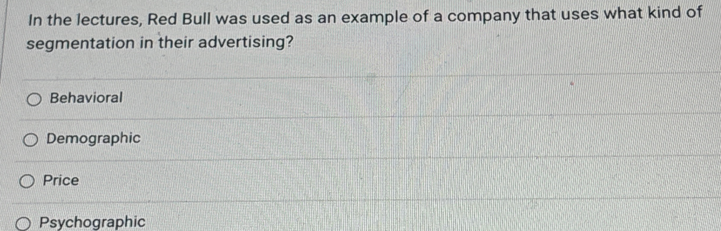 Solved In the lectures, Red Bull was used as an example of a | Chegg.com