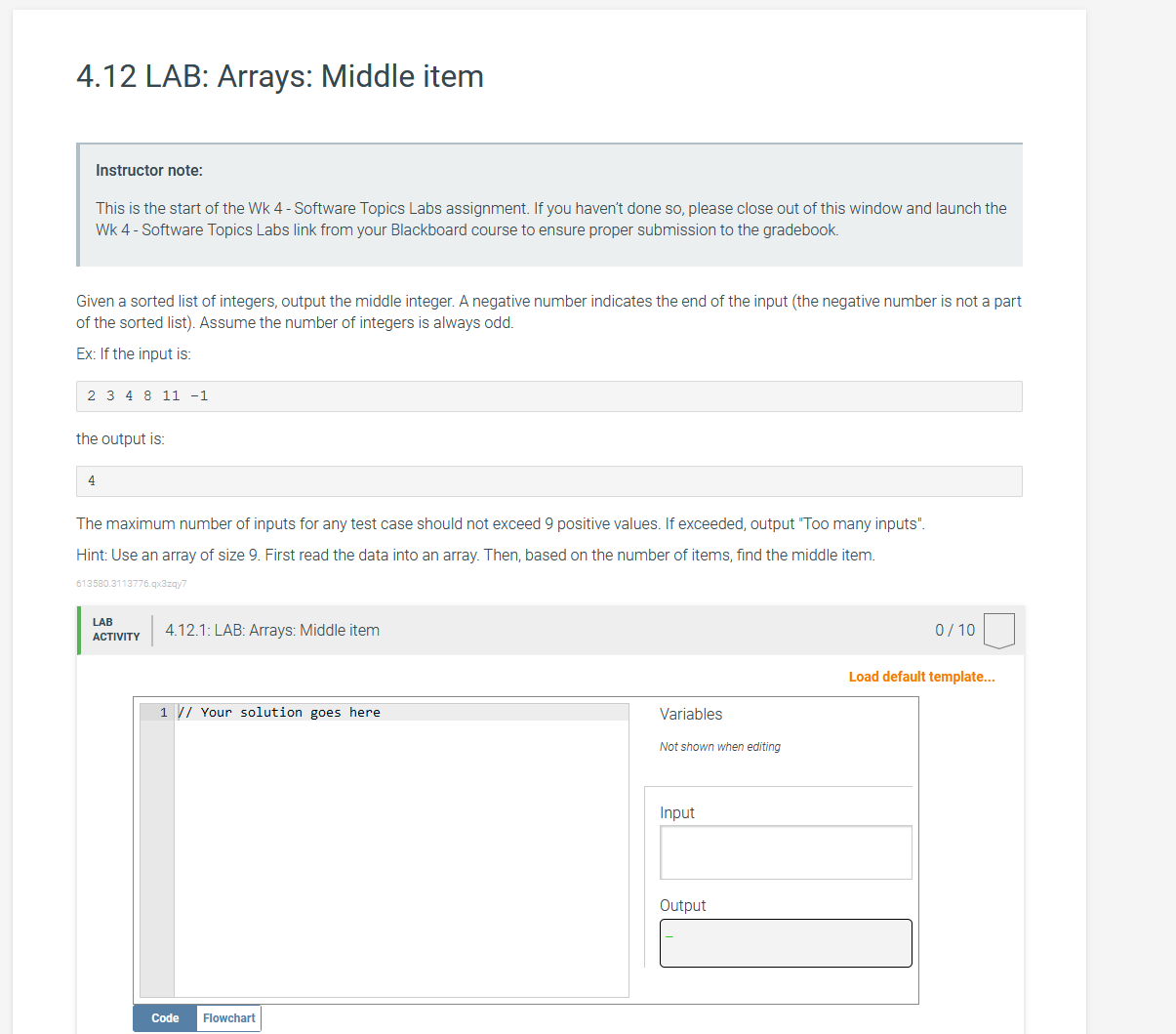 Solved Answer In CORAL Please!4.12 LAB: Arrays: Middle | Chegg.com Solved Answer In CORAL Please!4.12 LAB: Arrays: Middle | Chegg.com