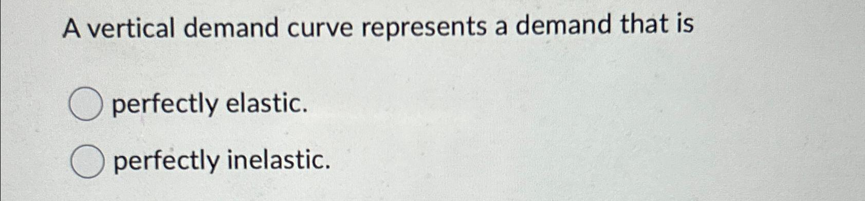 Solved A vertical demand curve represents a demand that is | Chegg.com
